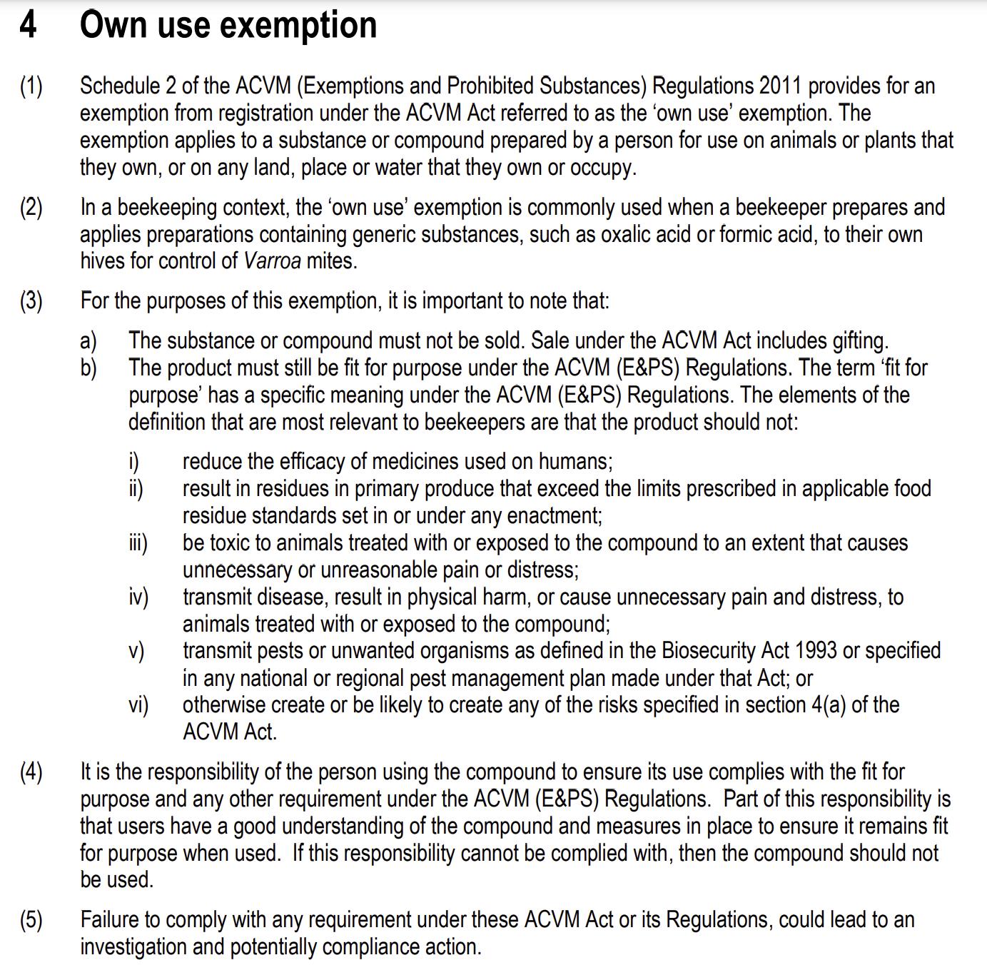 Suggested wording and pitch for an Own Use Exemption - Scientific ...