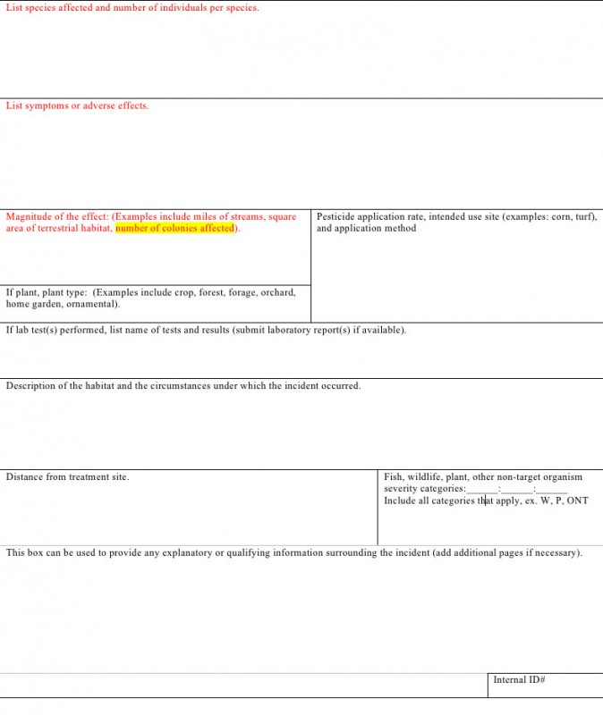 Pesticide Incident Reporting - Scientific Beekeeping